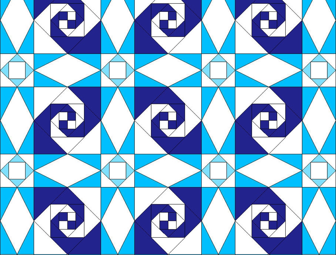 Snail Trails at Sea. Block Templates for Foundation Paper Piecing. 10 ...