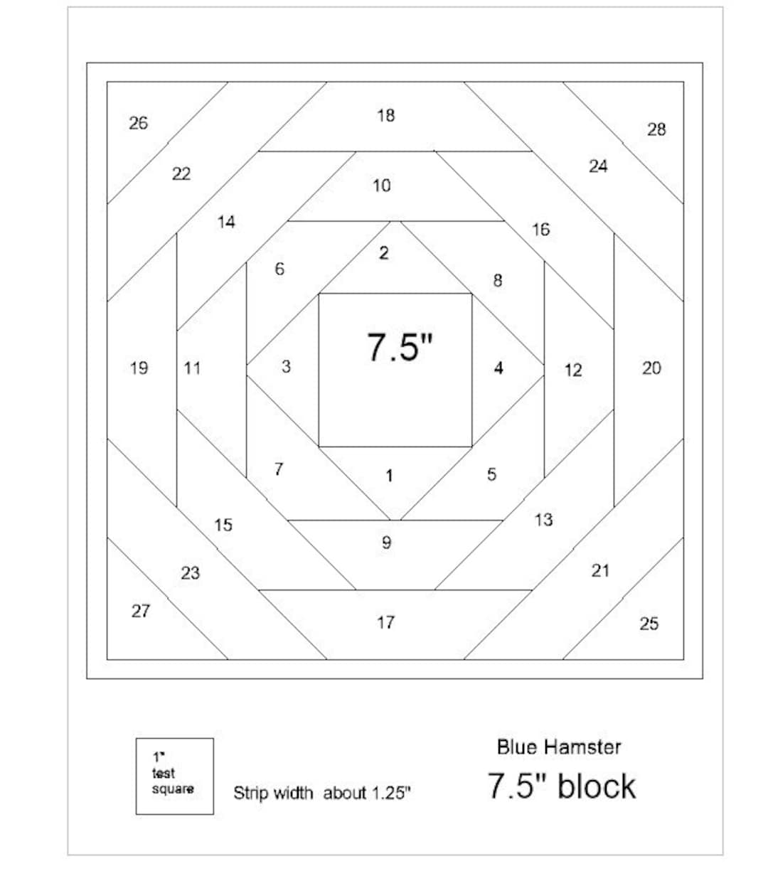 7.5" Pineapple Block, Printable PDF, 3 Rounds. Foundation Paper Piecing ...
