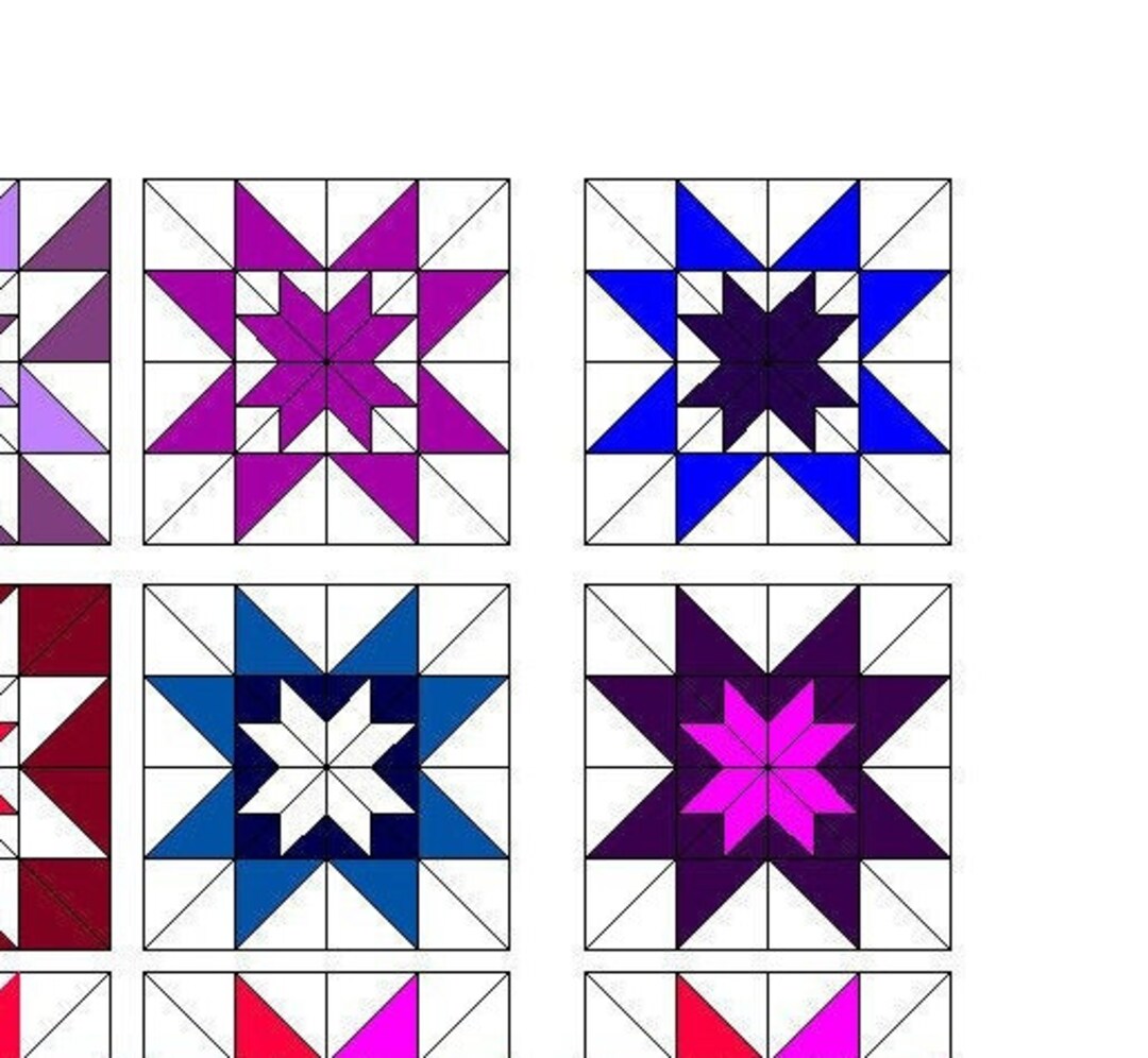 Double Star Blocks 3", 4" and 5". Foundation Paper Piecing Pattern. Printable PDF. - Etsy