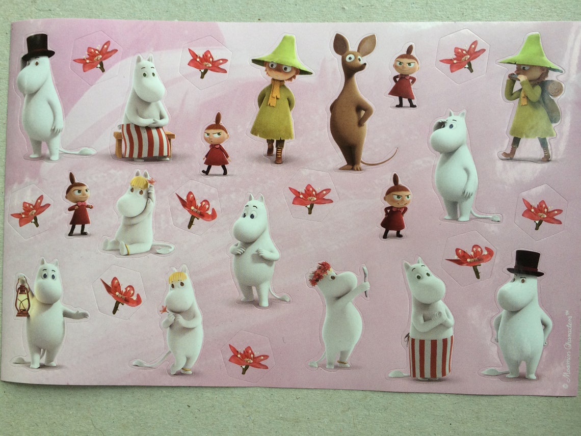 Sticker Sheet of Moomin Characters. Glossy Finish | Etsy