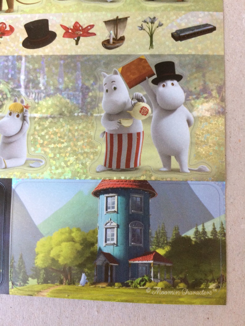Sticker Sheet of Moomin Characters. Glossy Finish - Etsy