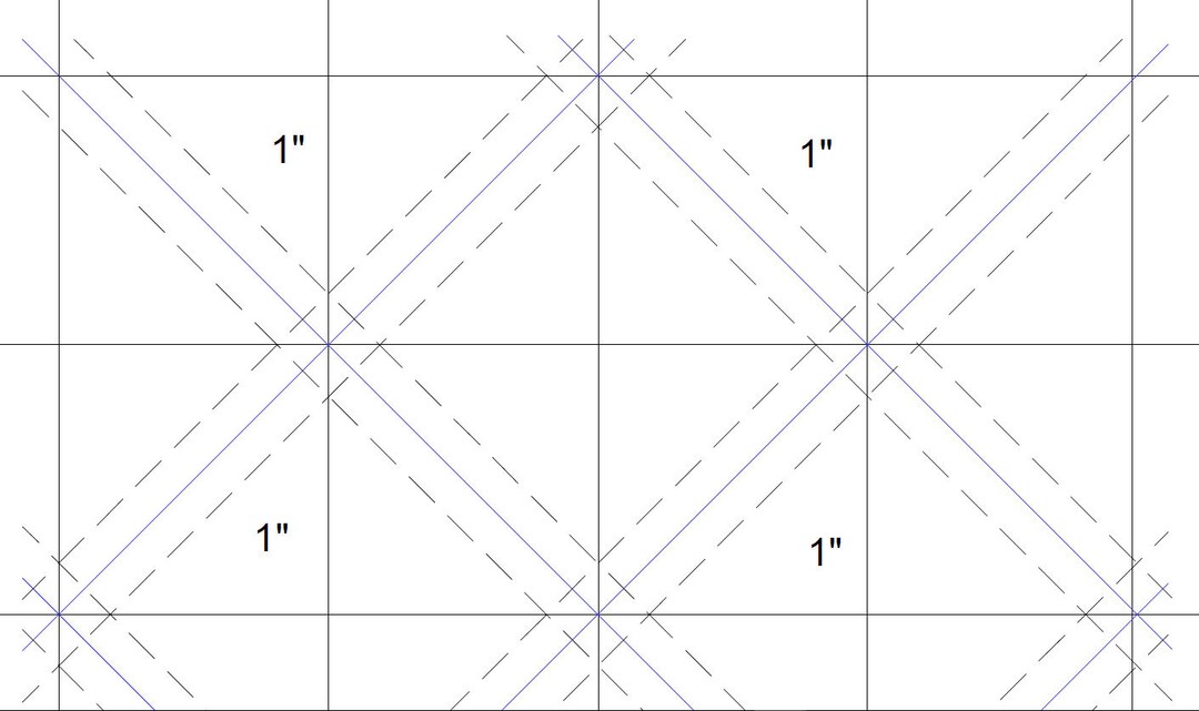 Mini HST 1" Printable PDF. Foundation Paper Piecing Pattern. Half ...