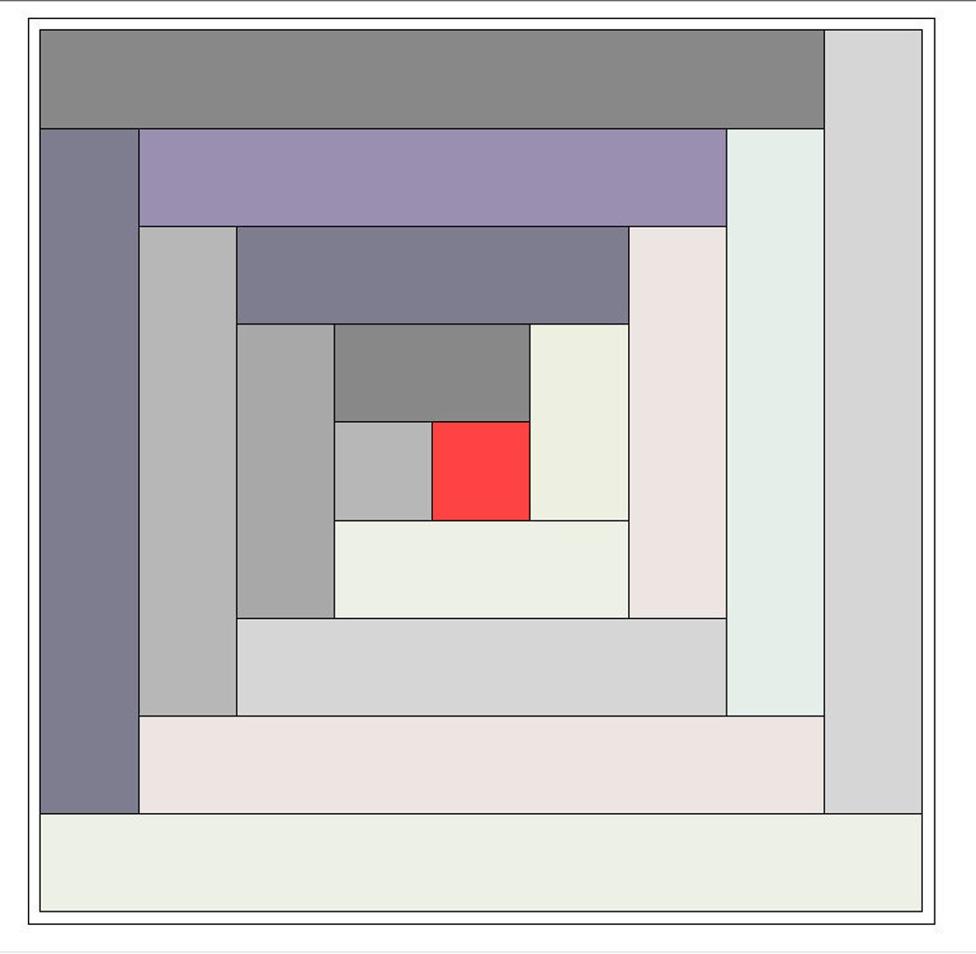 18" Log Cabin Block Using 2.5" Strips. Foundation Paper Piecing Pattern ...