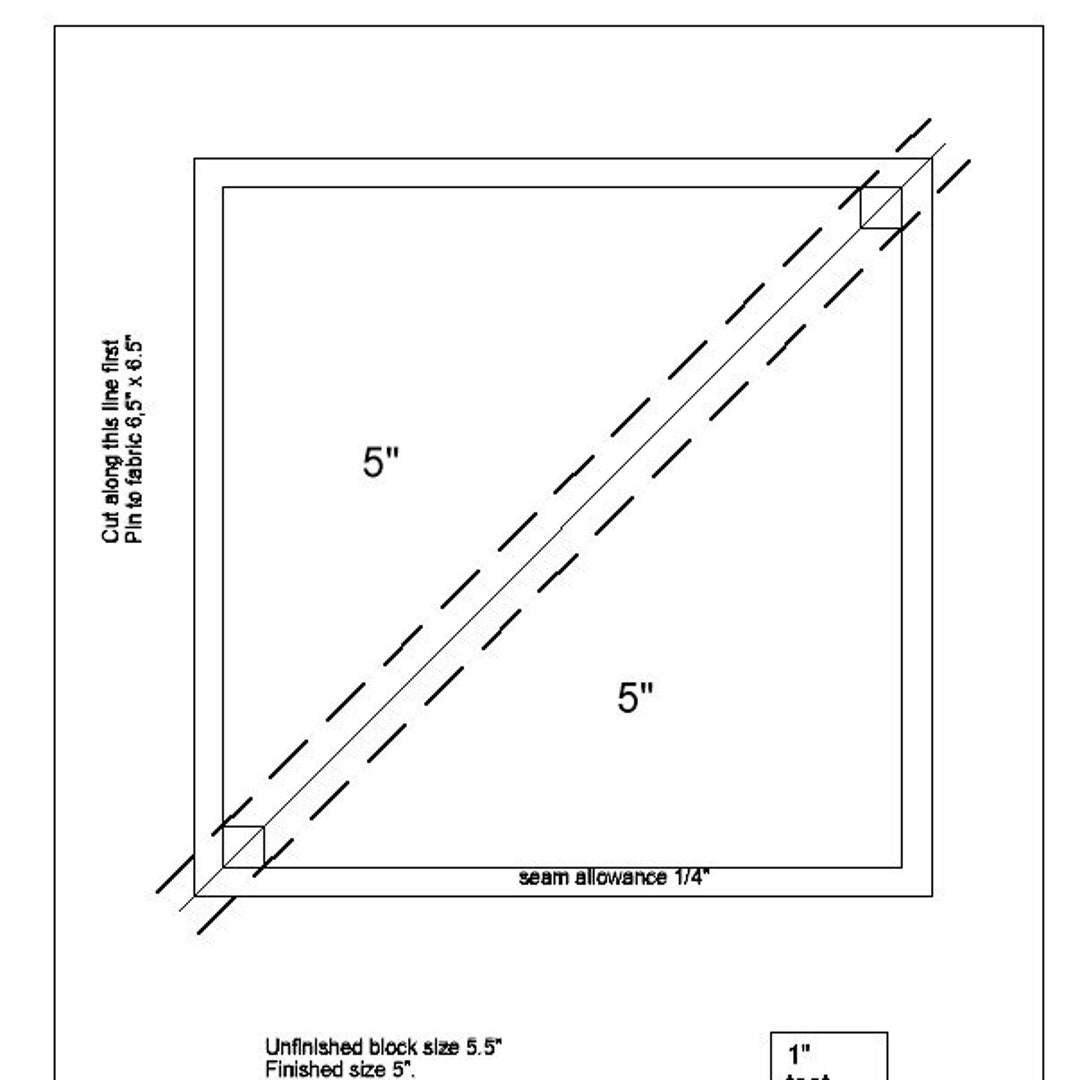 HST 5" Printable PDF. Foundation Paper Piecing Pattern. Half Square ...