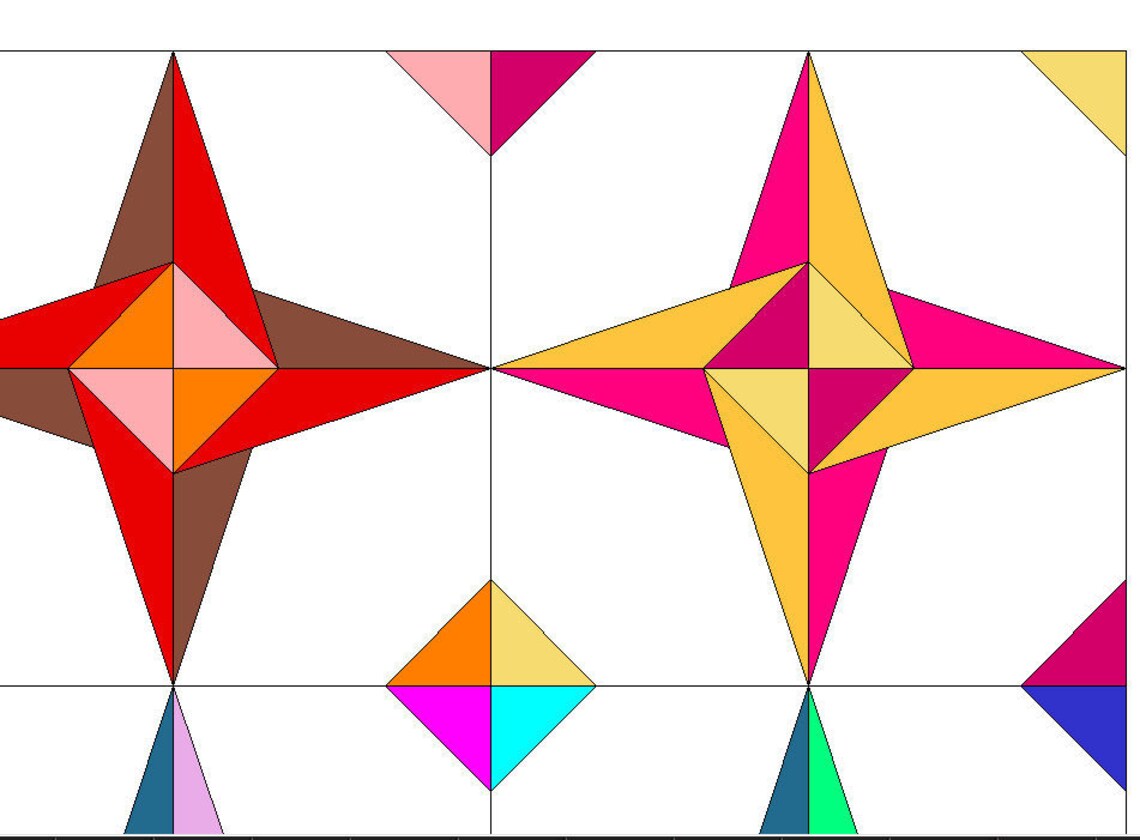 12" Star Block Pattern. Foundation Paper Piecing. - Etsy