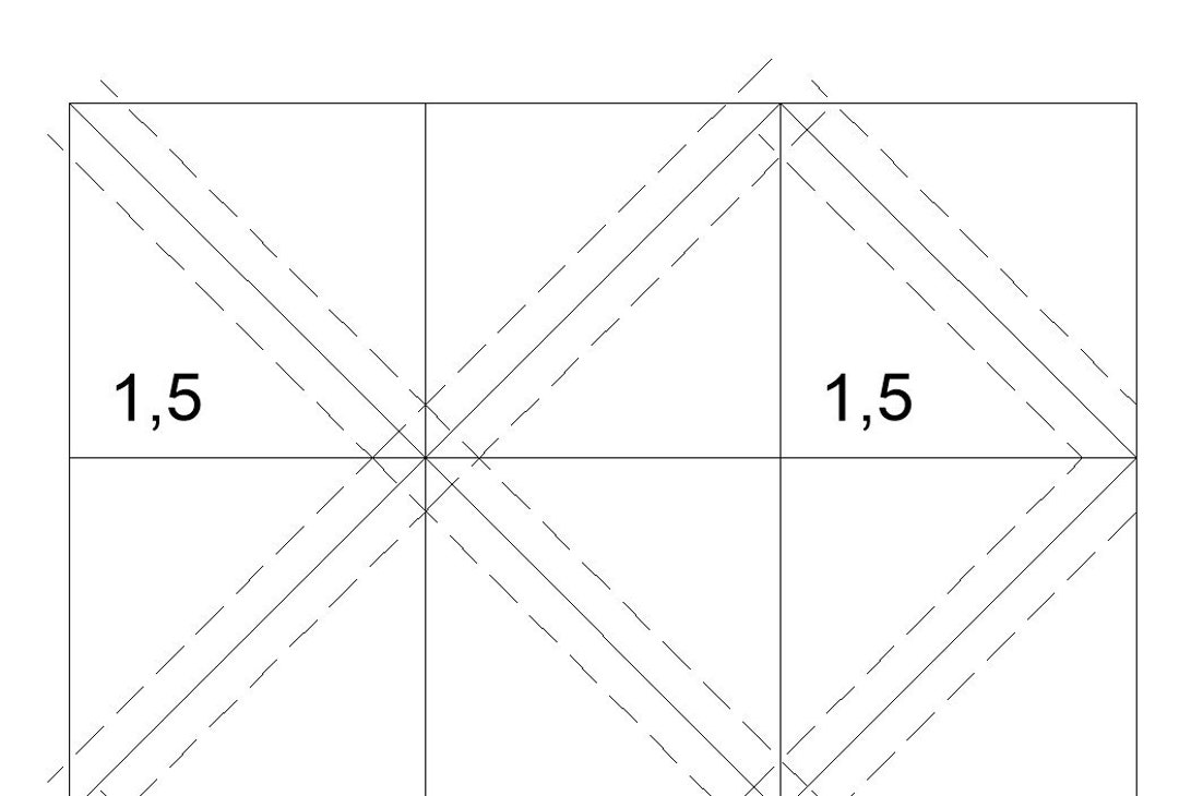 HST 1 1/2" Printable PDF. Foundation Paper Piecing Pattern. Half Square ...