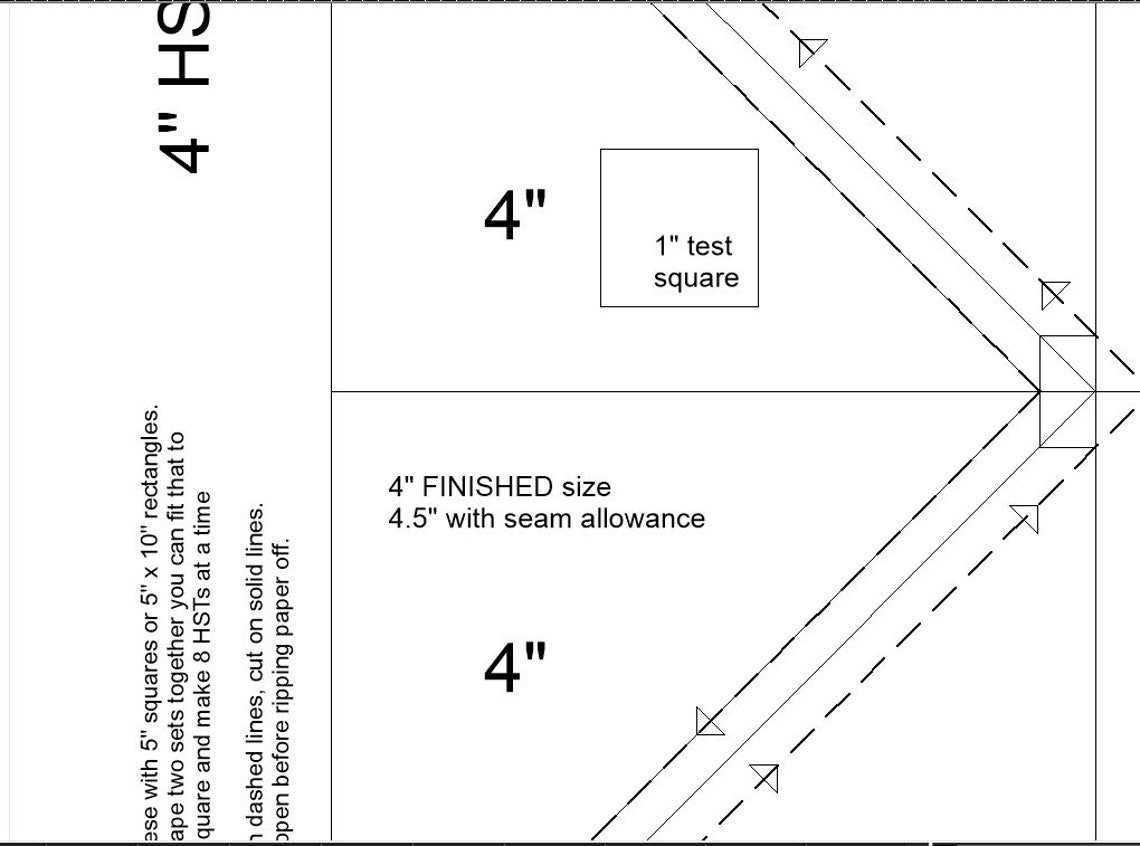 HST 4 printable PDF. Fits charm packs and 10 | Etsy