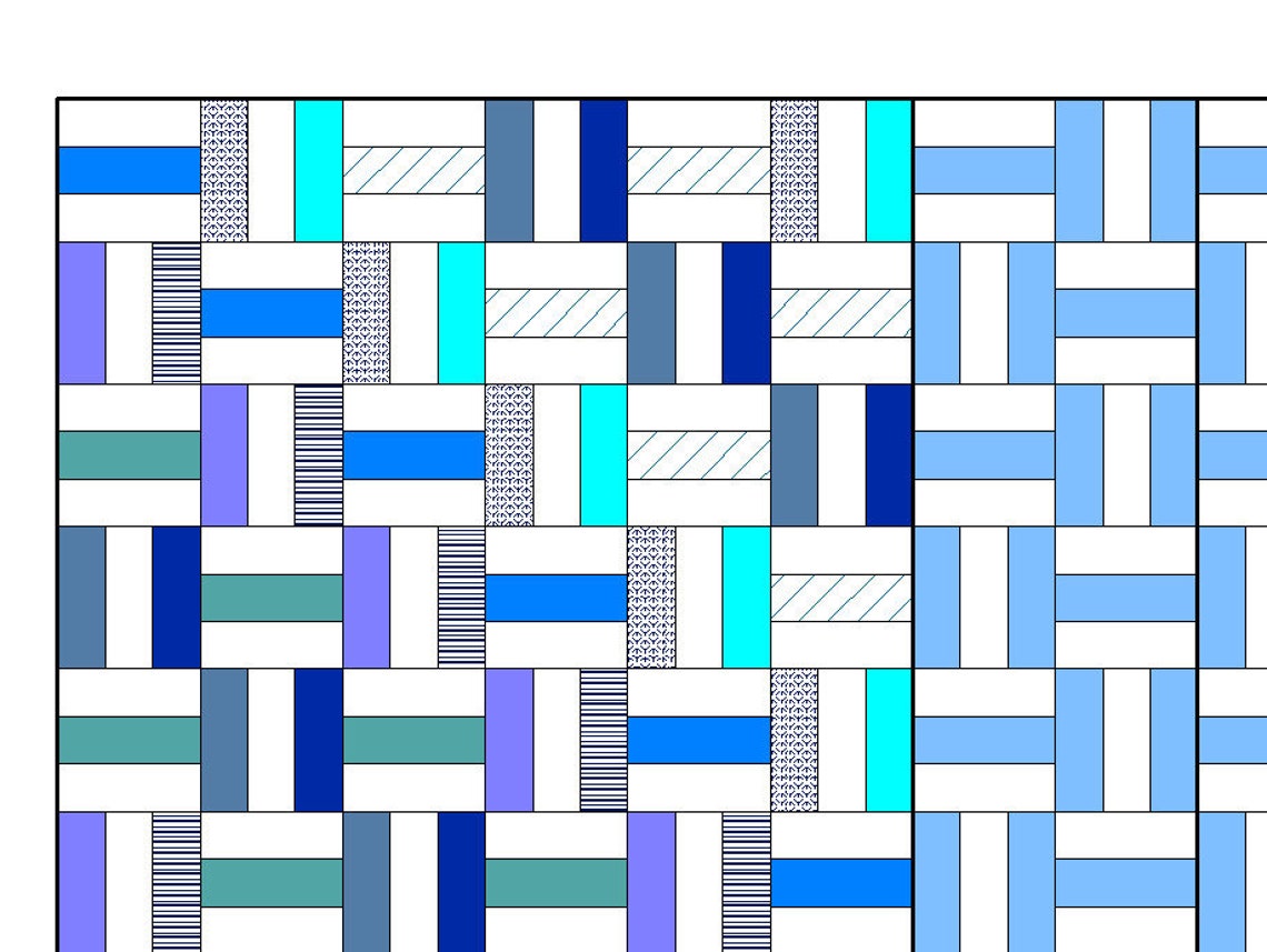 Three Rail Fence. Easy Beginner Quilt Pattern. - Etsy