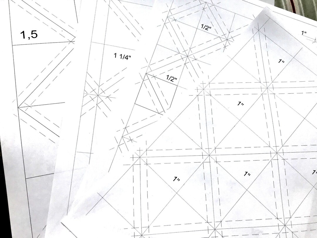 Bundle of 4 Small Sizes HST Papers. 1/2", 1", 1 1/4" and 1 1/2 ...