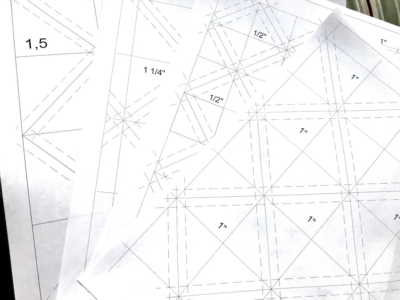 Bundle of 4 Small Sizes HST Papers. 1/2", 1", 1 1/4" and 1 1/2 ...