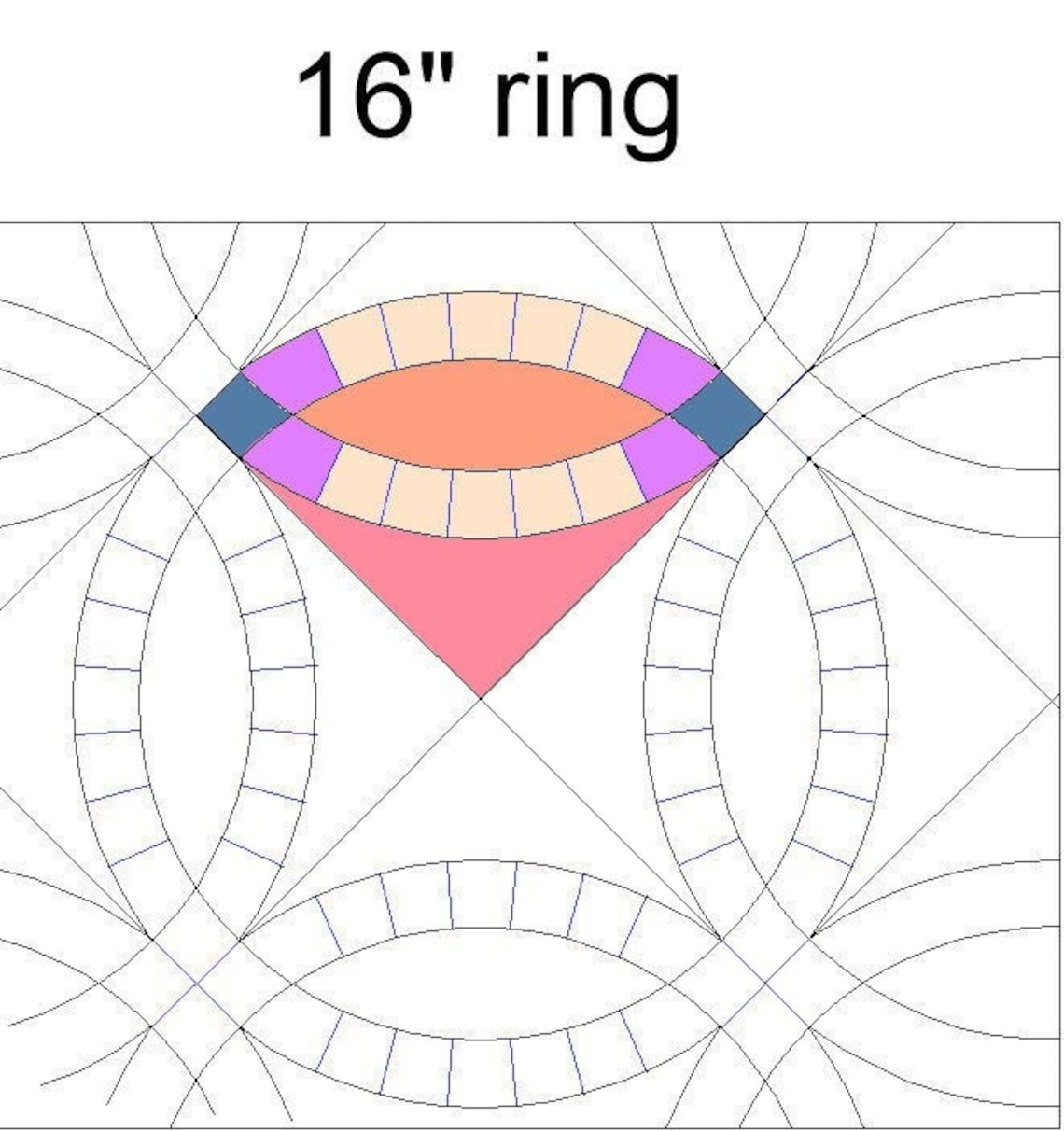 Double Wedding Ring. 16" Ring. Printable. Foundation Paper Piecing ...