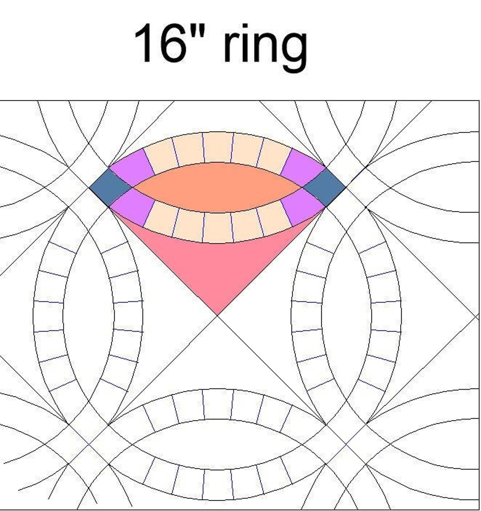 Double Wedding Ring. 16" Ring. Printable. Foundation Paper Piecing ...
