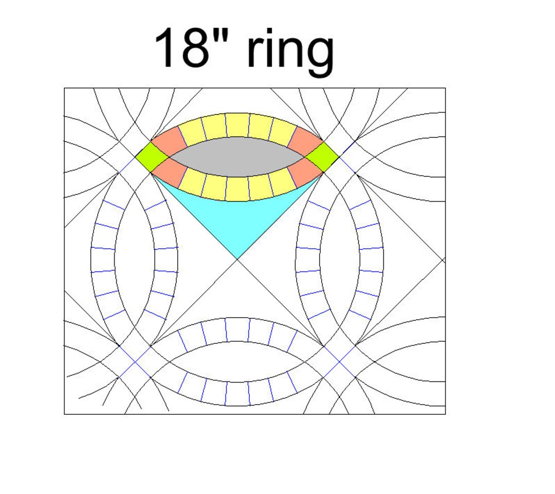 Foundation Paper Piecing Pattern, Double Wedding Ring, Printable 18 ...