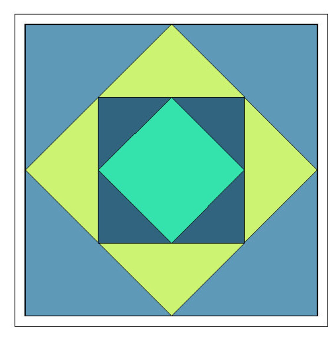 Economy Block PDF 4 Sizes. Paper Piecing Pattern, Printable. Beginner ...