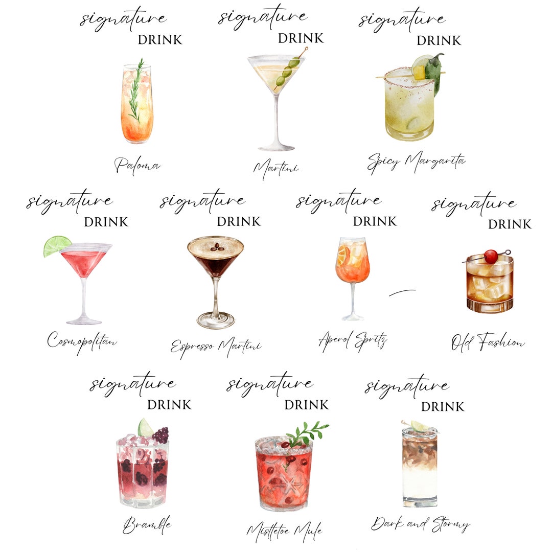10 Signature Drink Bar Signs - Etsy