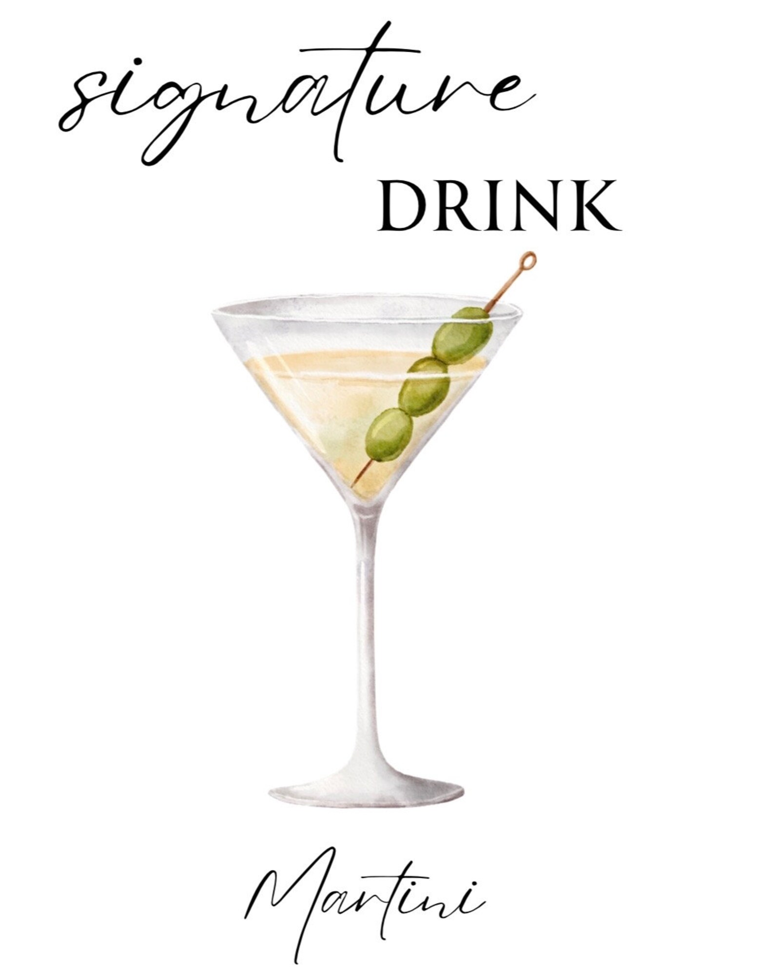 10 Signature Drink Bar Signs - Etsy