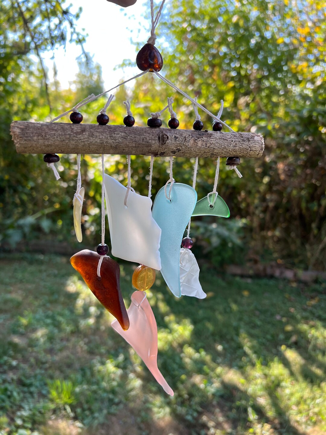 Multi-color Recycled Glass Wind Chime - Etsy