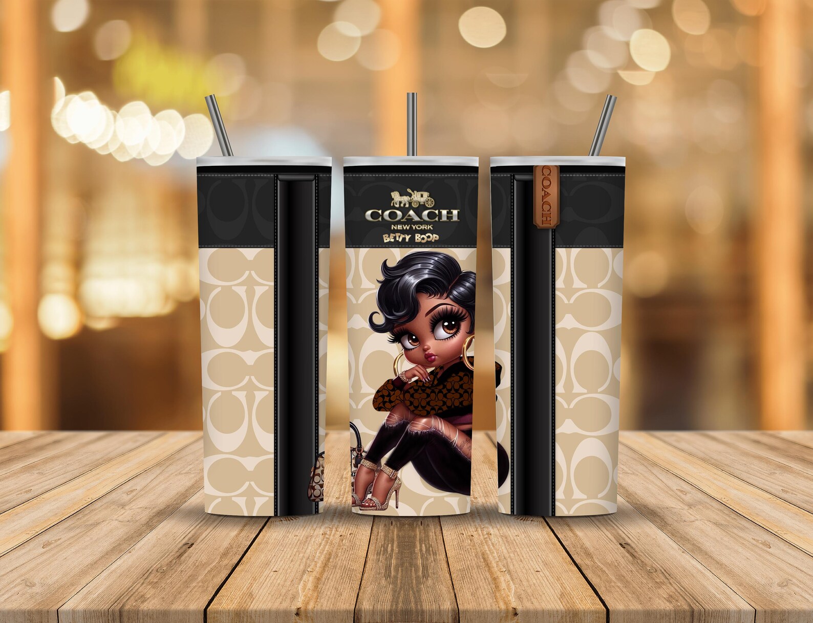 Gorgeous Brown Betty Boop Coach Theme Tumbler | Custom Made Tumbler ...