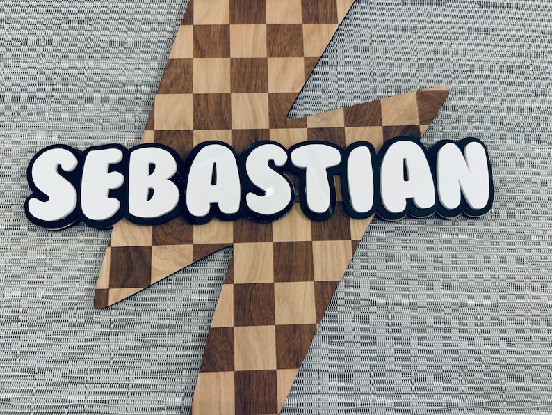 Personalized Baby Boy Name Sign - Lightning Bolt Design | Custom ...