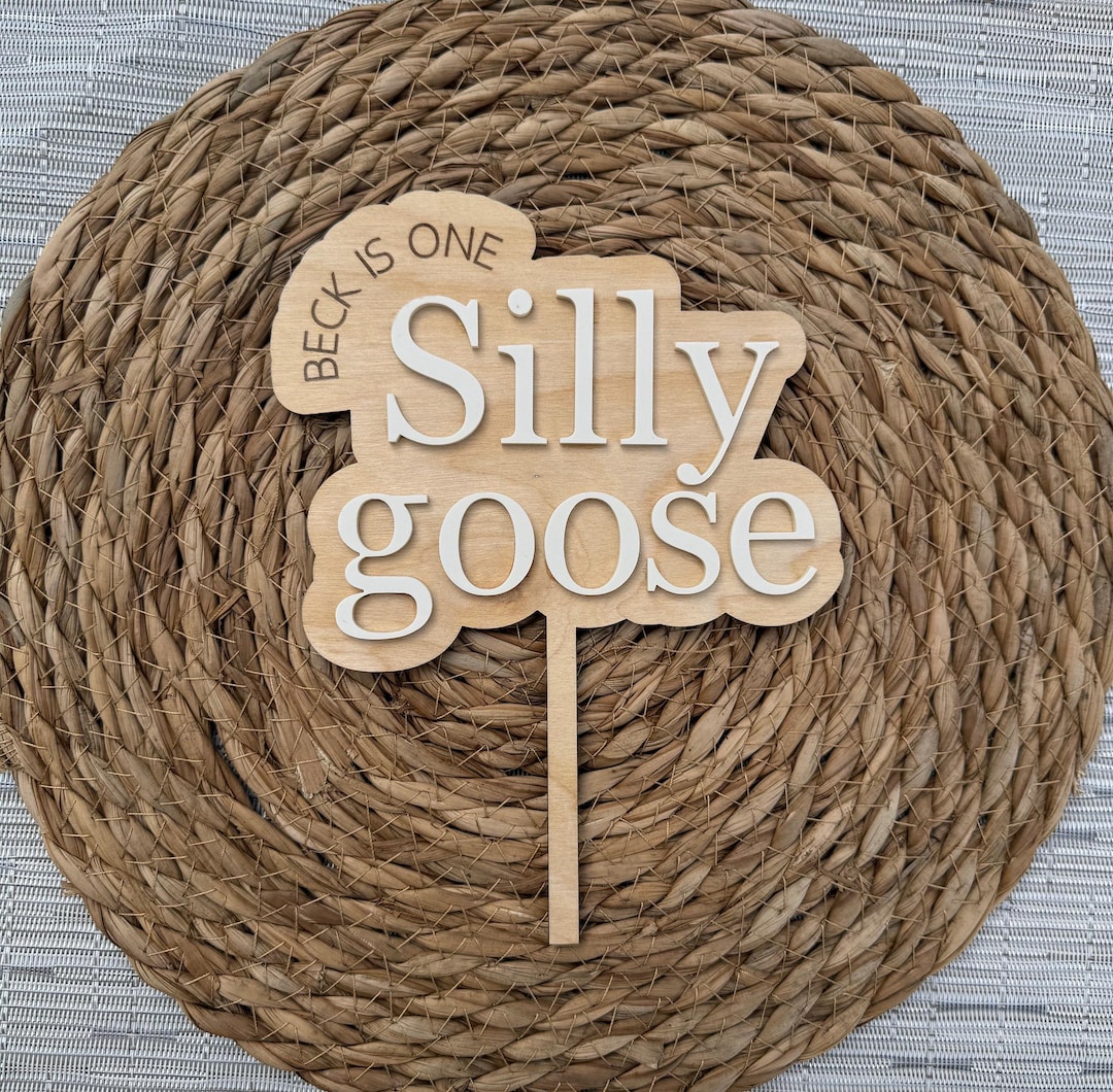 Silly Goose Cake Topper, ONE Silly Goose, Silly Goose Party, Cake ...