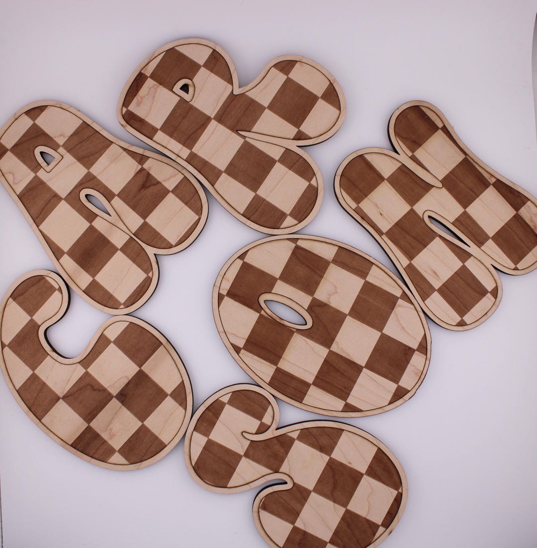 Checkered Letters Sign, Retro Nursery Letters, Rad Room, Baby Boy Room ...