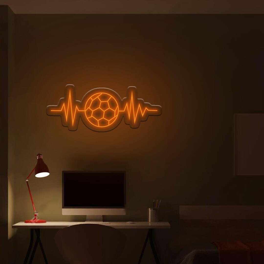 Passionate Soccer Neon Sign, Football Sign Room Decor, Personalized ...