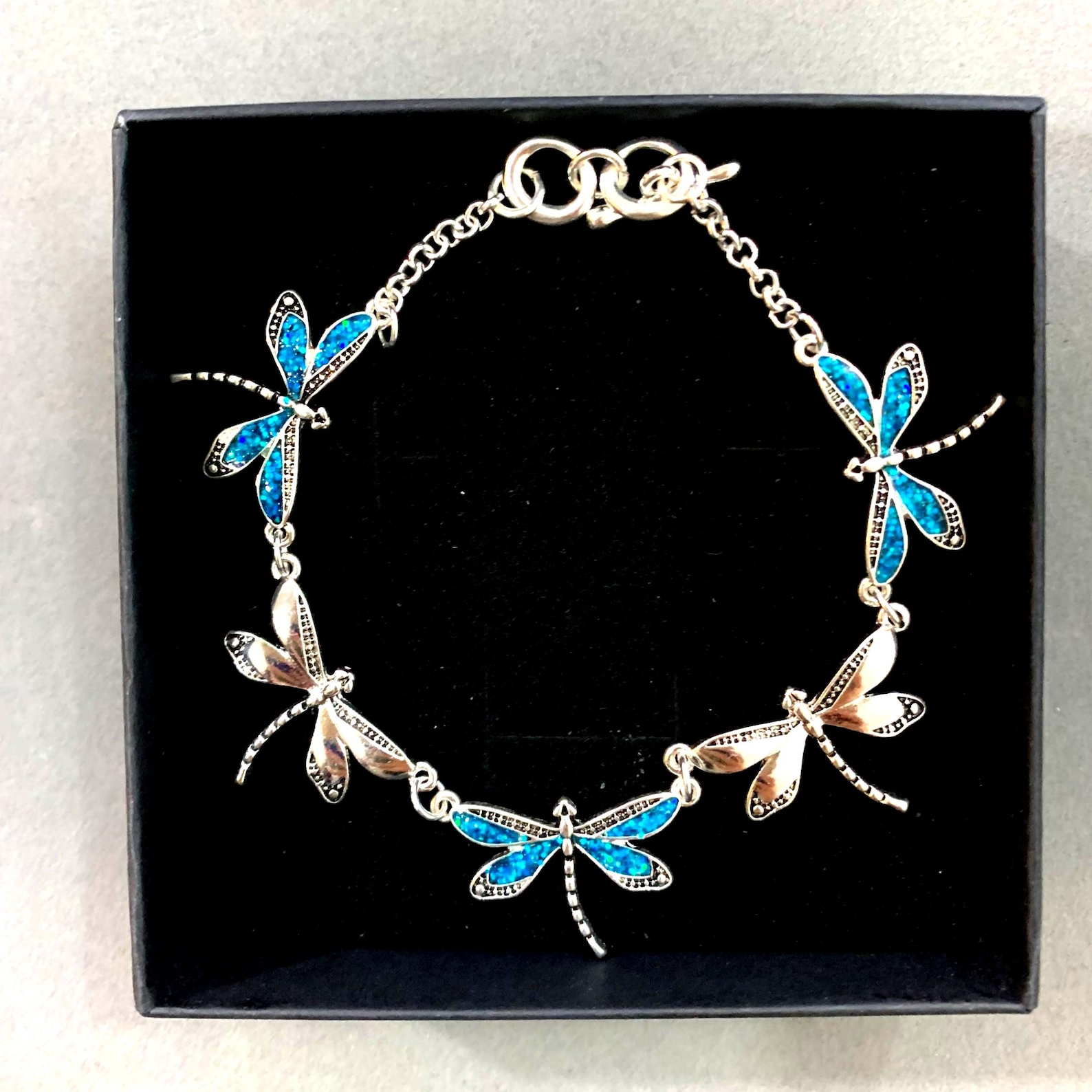 Gift***abalone Dragonfly Metal Toggle Link Chain Bracelet Jewelry ...
