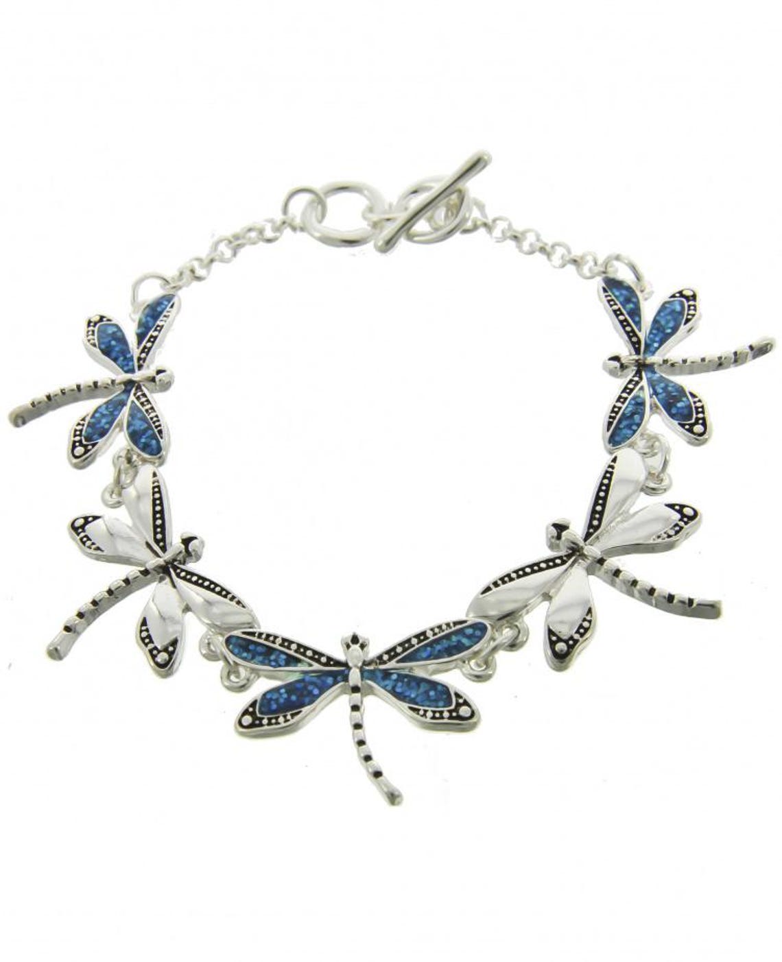 Gift**abalone Dragonfly Metal Toggle Link Chain Bracelet Jewelry ...