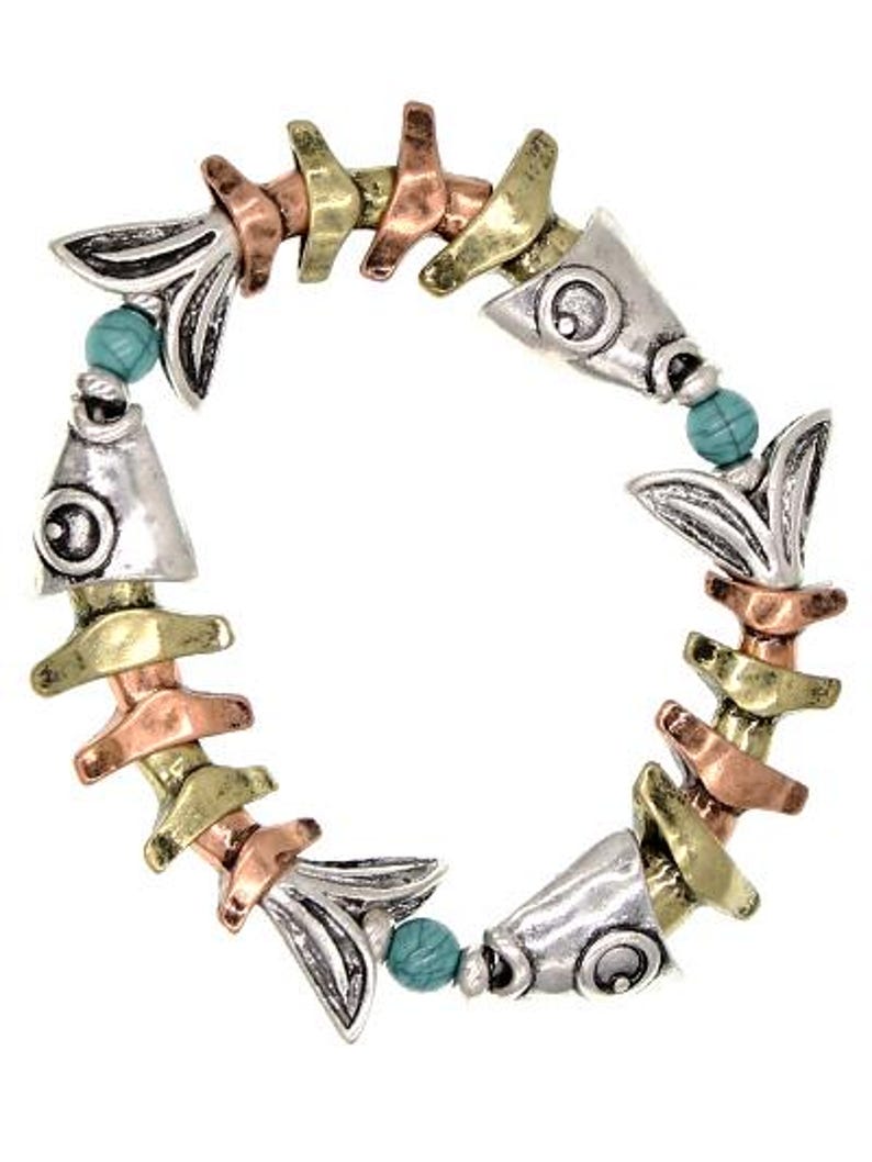 Fun***fish Bone Bracelet Fish Bone Jewelry Stretch Bracelet Fish ...