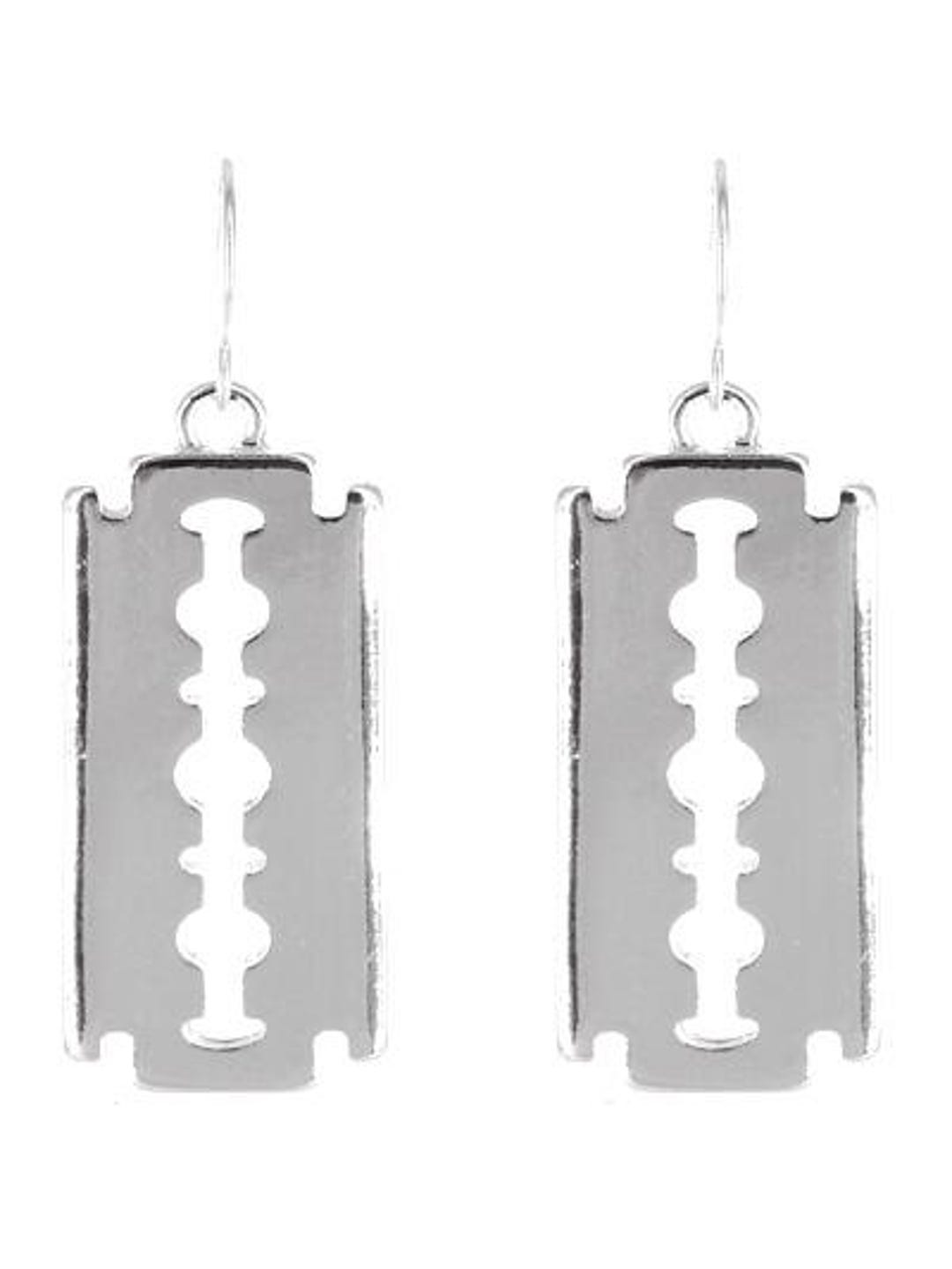 Double Edge Razor Blade Metal Halloween Earrings Handmade Fun Jewelry ...