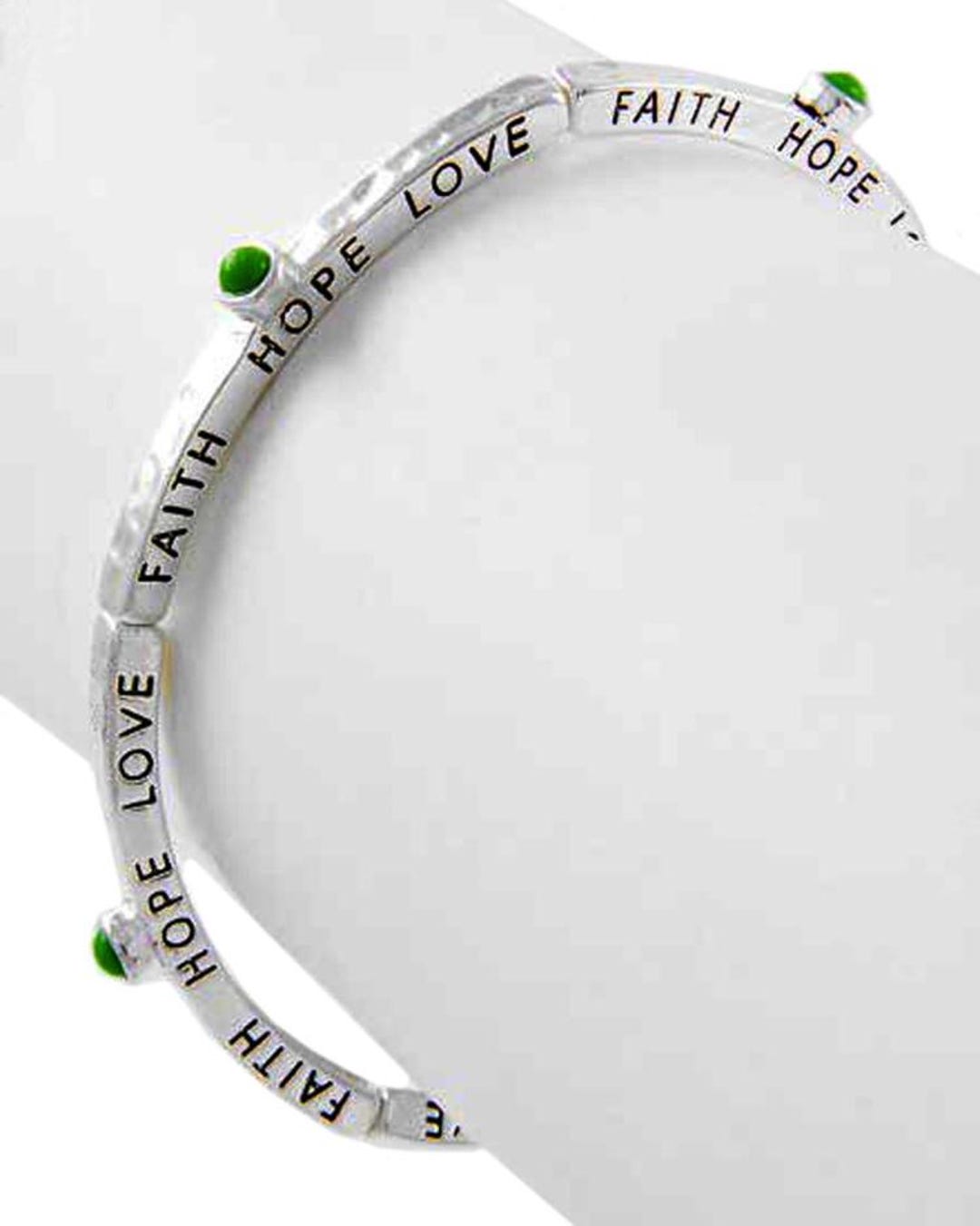 Brighton Style Inspire FAITH HOPE LOVE Stackable Orange Green Stretch ...