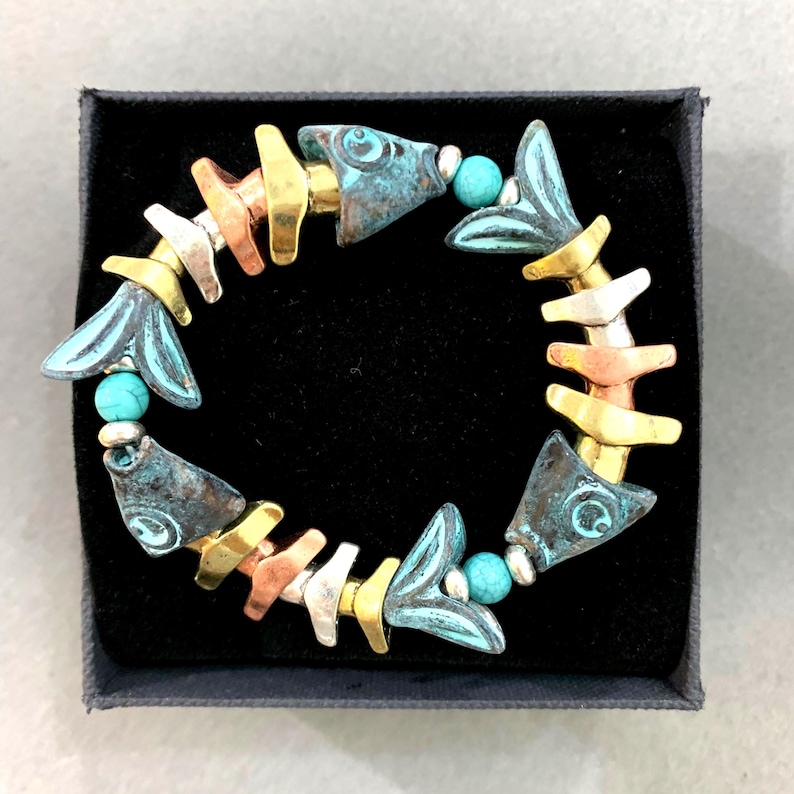 Fun***fish Bone Bracelet Fish Bone Jewelry Stretch Bracelet Fish ...