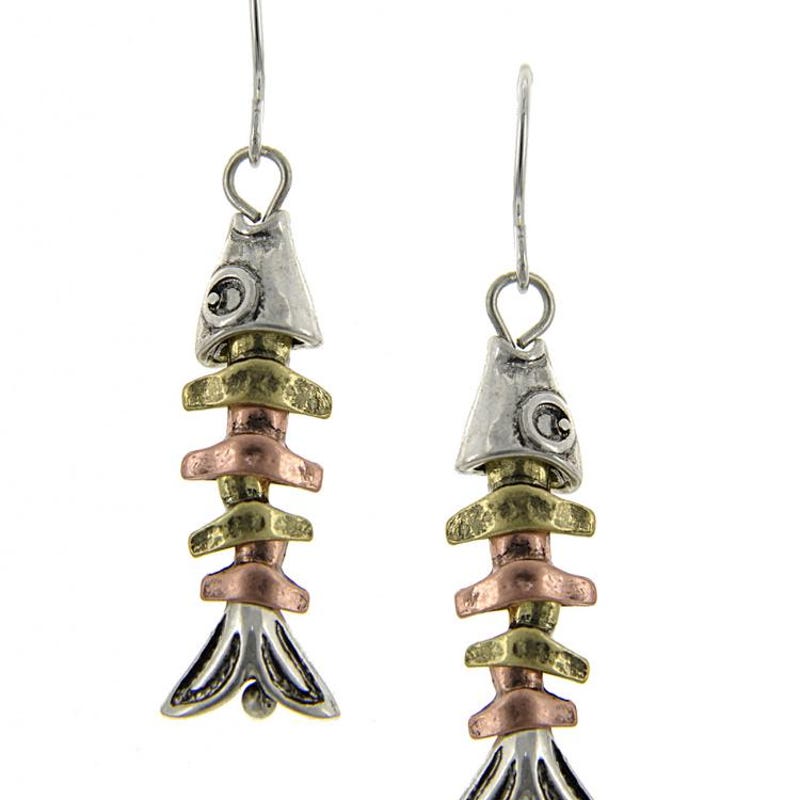 Dangly Fish Bone Earring - Etsy