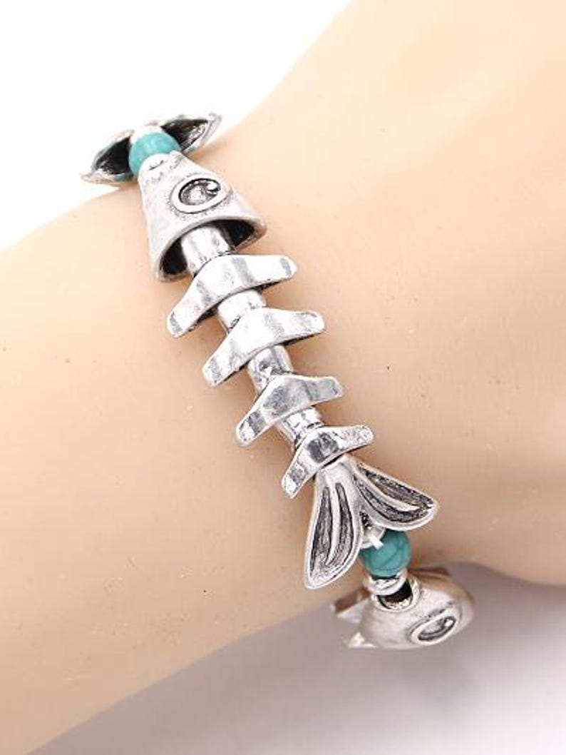 Fun***fish Bone Bracelet Fish Bone Jewelry Stretch Bracelet Fish ...