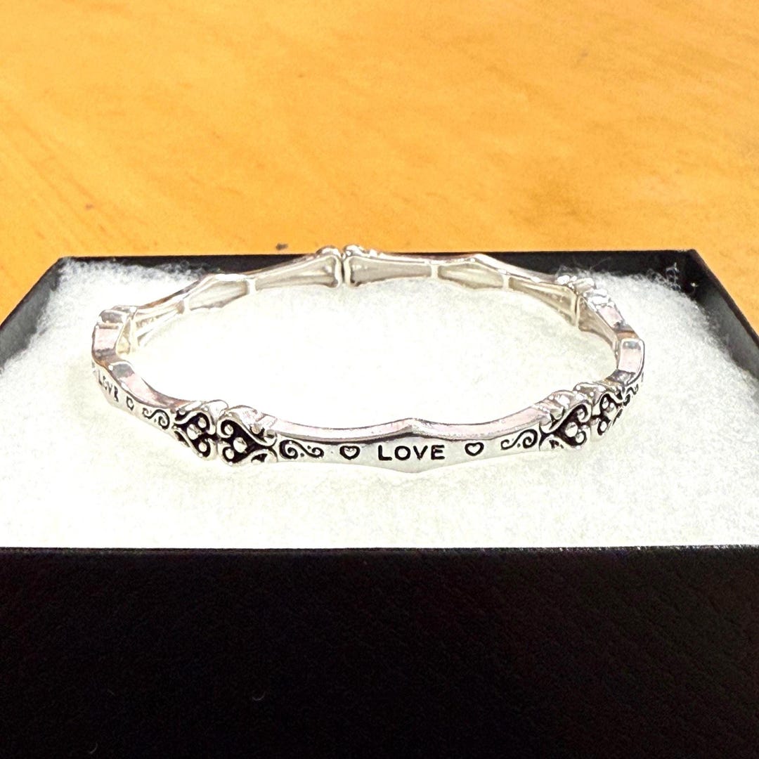 Brighton*style Handmade Sterling Silver Plated Love Bracelet, Stackable ...