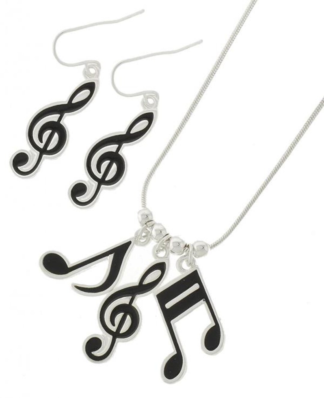 Music Note G Clef Treble Clef Shape Necklace Earrings Music Teacher ...