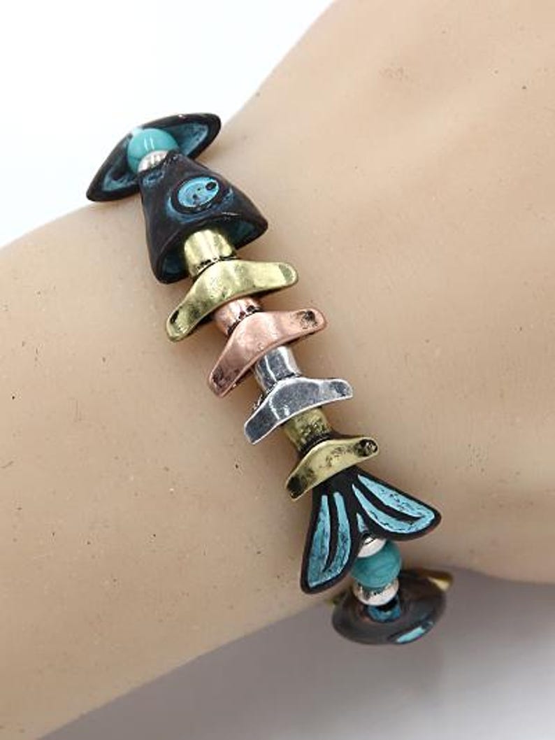 Fun***fish Bone Bracelet Fish Bone Jewelry Stretch Bracelet Fish ...
