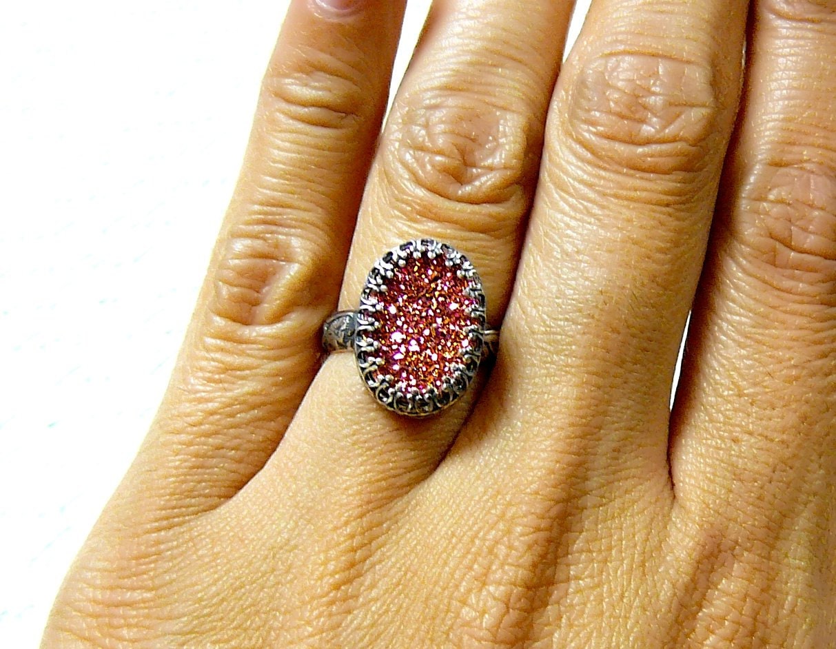 Cassandra Ring Gothic Sterling Silver Ring With Large Oval - Etsy