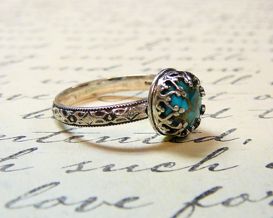 Roxy Ring Beautiful Gothic Vintage Inspired Sterling Silver Floral Band ...