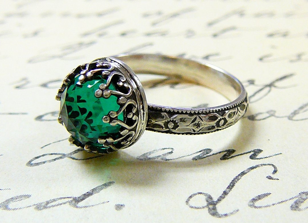 Roxy Ring - Beautiful Gothic Vintage Sterling Silver Floral Band Ring ...