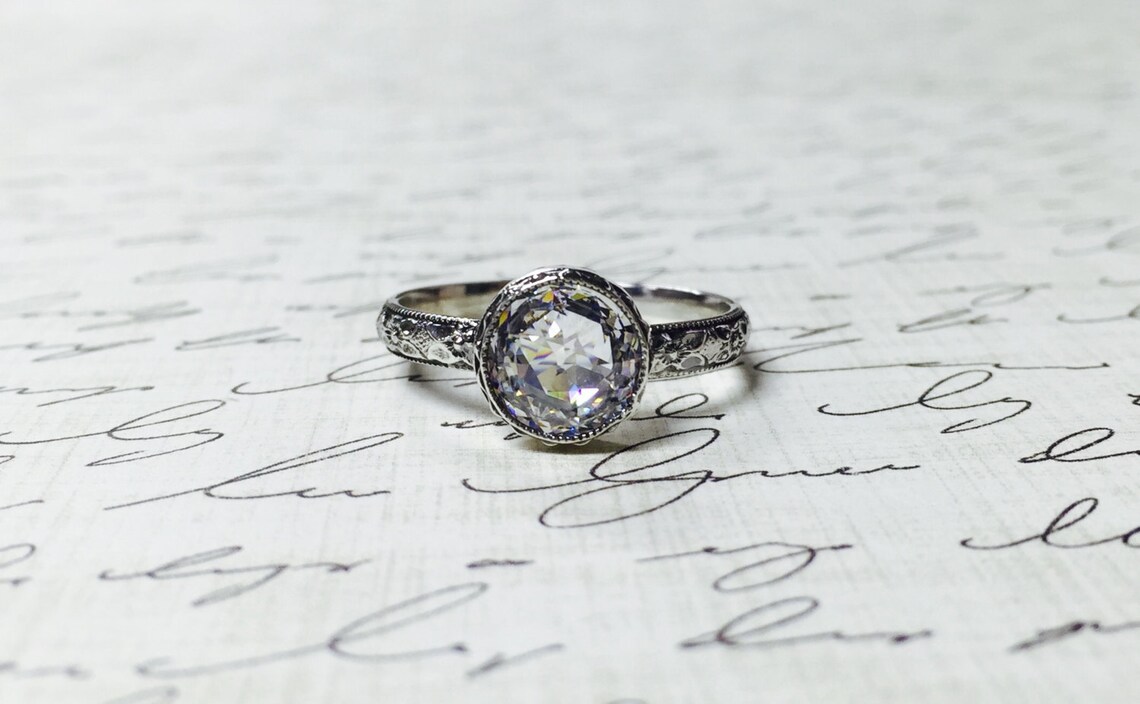 Sybella Ring Vintage Inspired Sterling Silver Ring With | Etsy