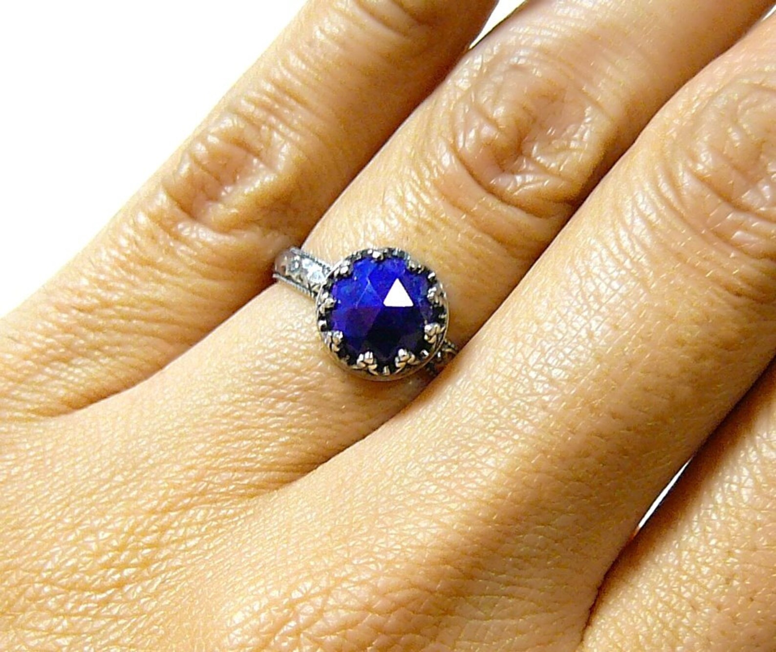 Roxy Ring Beautiful Gothic Vintage Sterling Silver Floral - Etsy