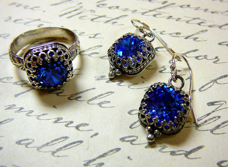 Ana Ring Vintage Sterling Silver Floral Band Emerald Green - Etsy