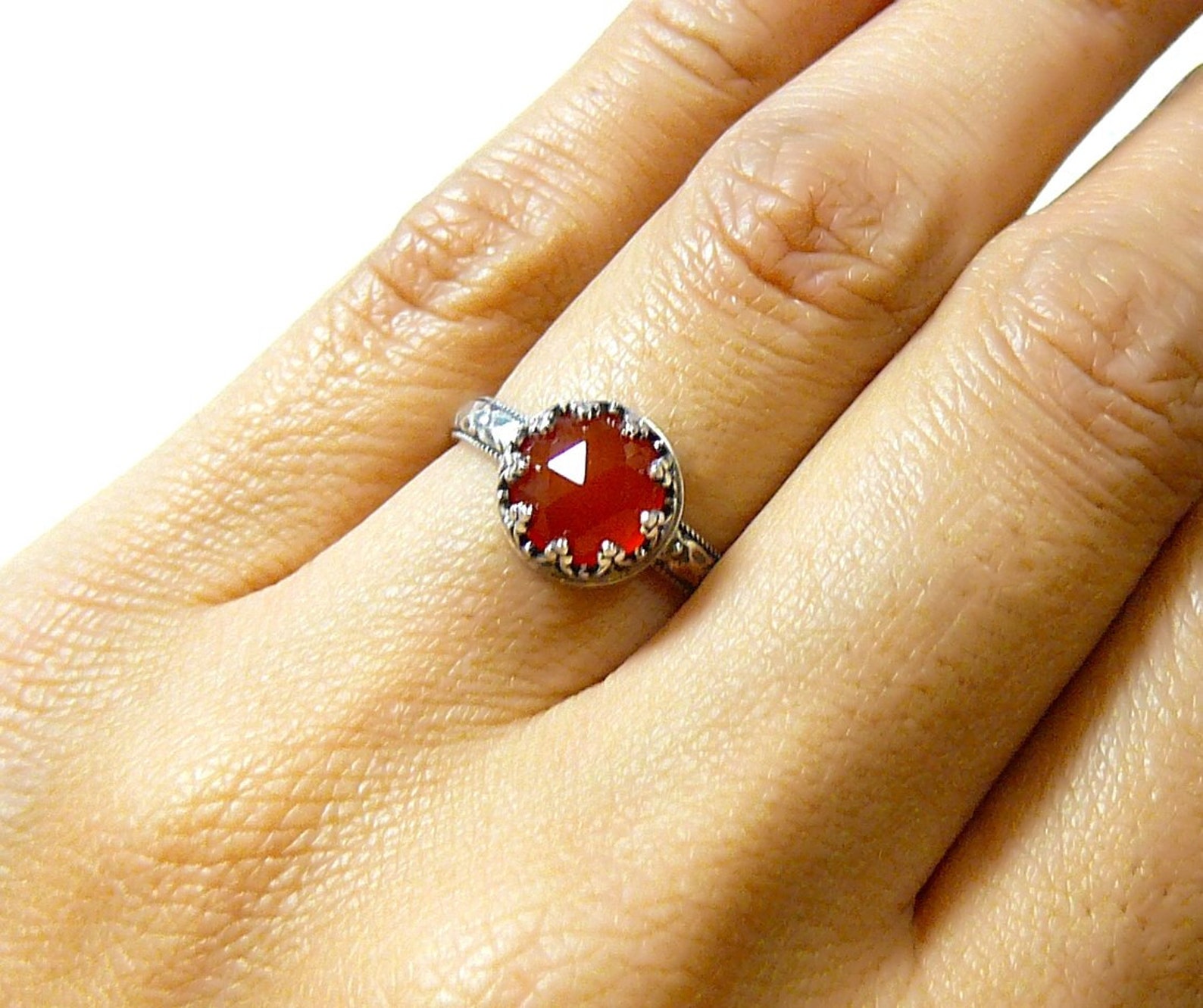 Roxy Ring Beautiful Gothic Vintage Sterling Silver Floral - Etsy