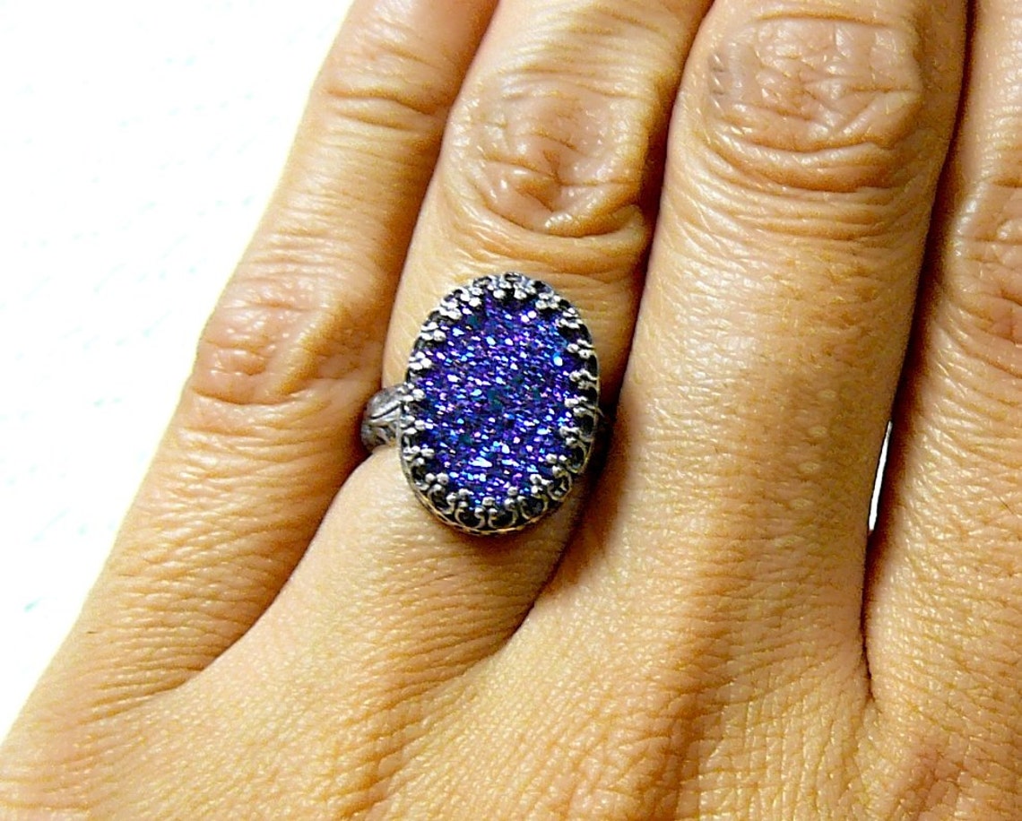 Cassandra Ring Gothic Sterling Silver Ring With Large Oval - Etsy