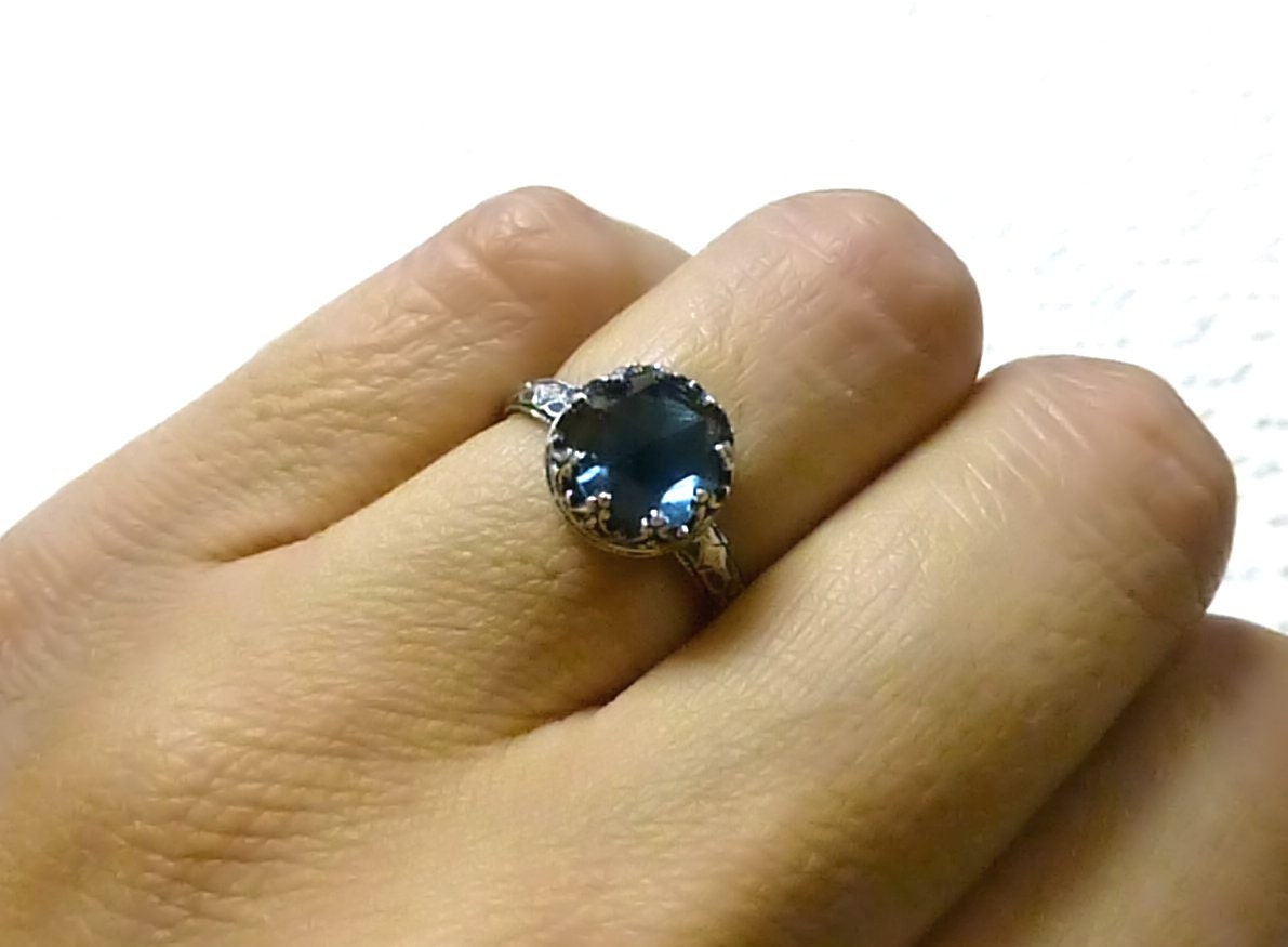 Roxy Ring Beautiful Gothic Vintage Sterling Silver Ring With - Etsy