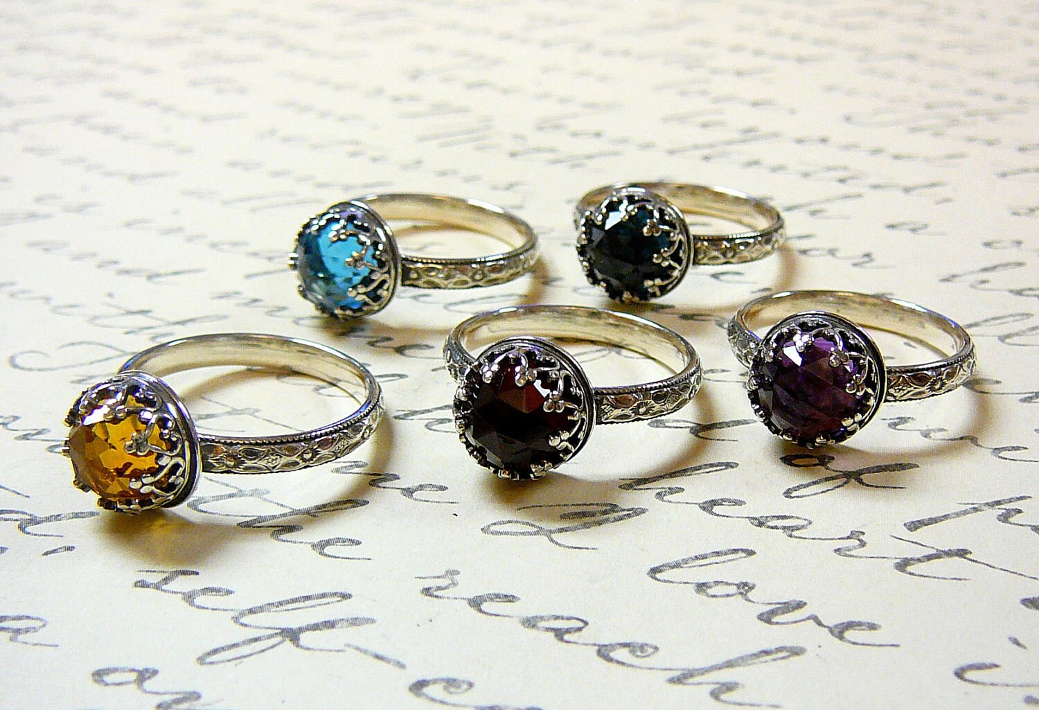 Roxy Ring Beautiful Gothic Vintage Sterling Silver Floral - Etsy