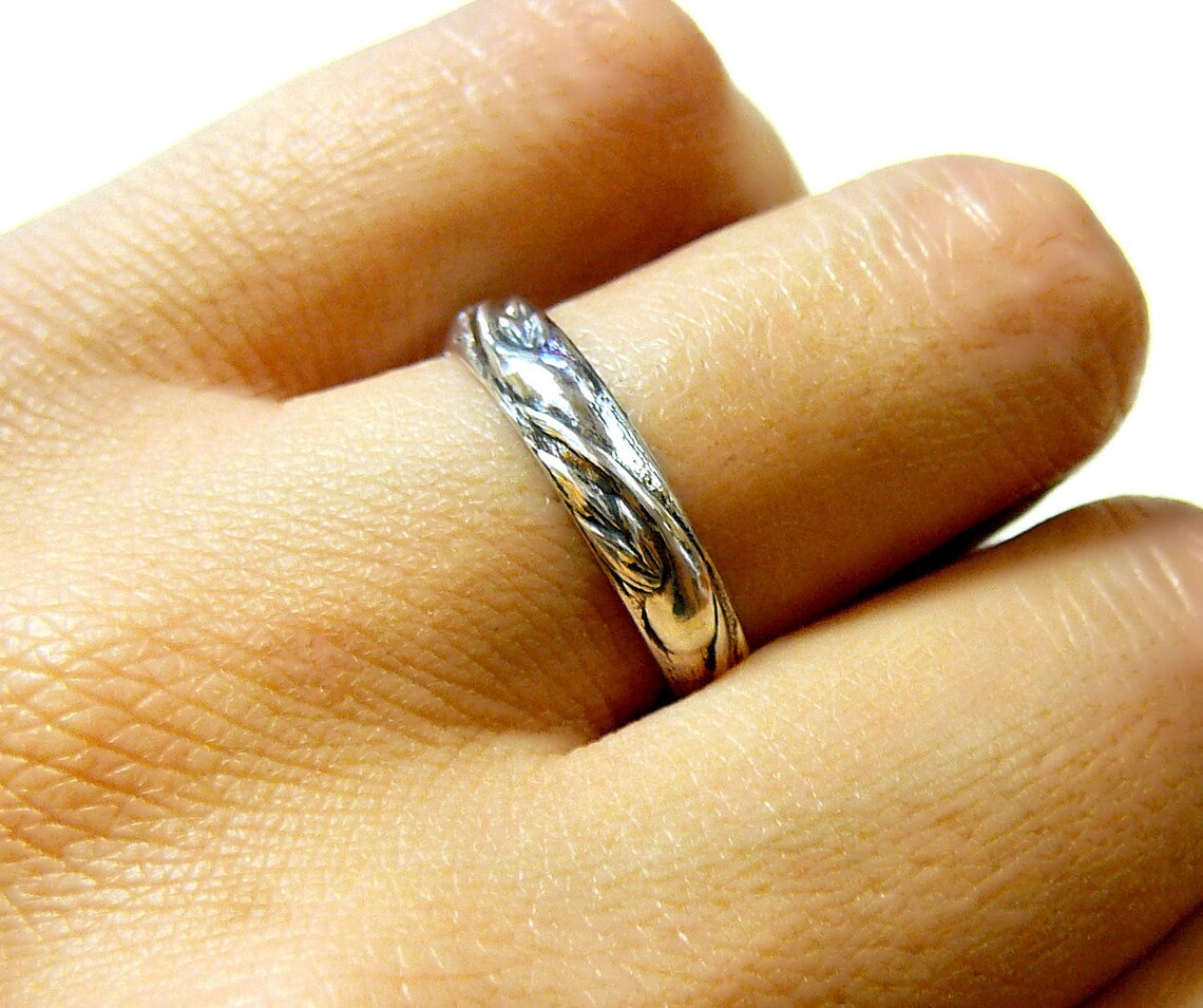Vintage Sterling Silver swoop and Wheat Pattern - Etsy