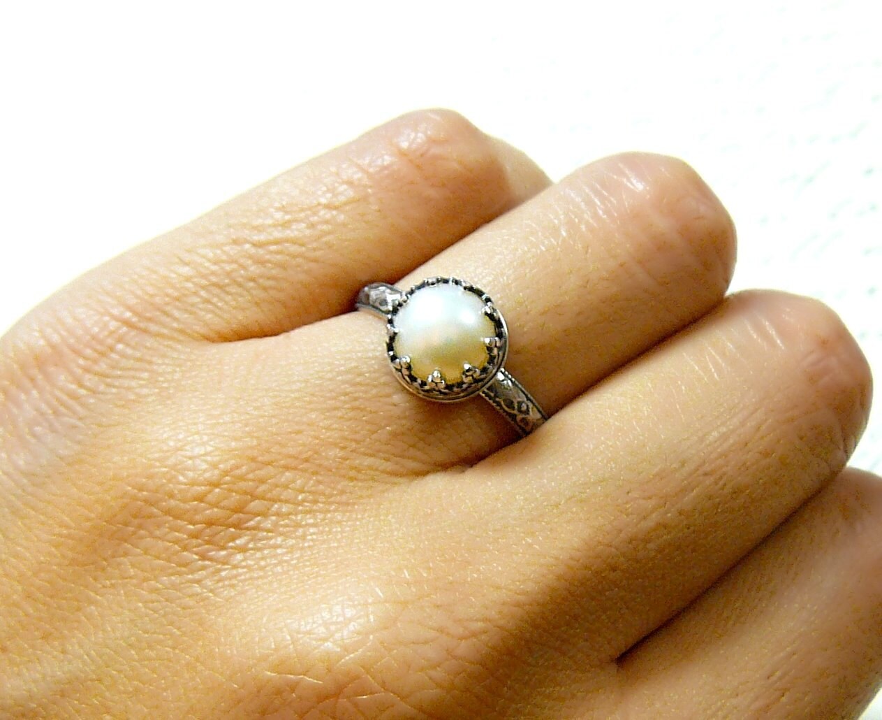 Roxy Ring Beautiful Gothic Vintage Sterling Silver Floral - Etsy