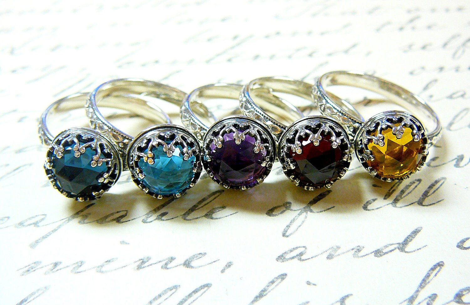 Roxy Ring Beautiful Gothic Vintage Sterling Silver Floral - Etsy